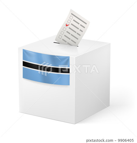 Ballot box with voting paper. Botswana-插圖素材 [9906405] - PIXTA圖庫