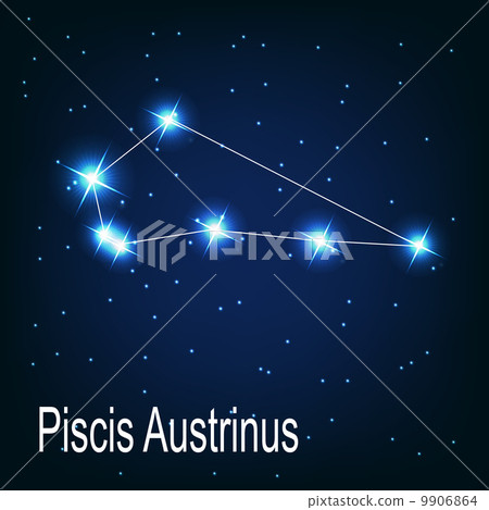 The constellation "Piscis Austrinus" star in... - Stock Illustration ...