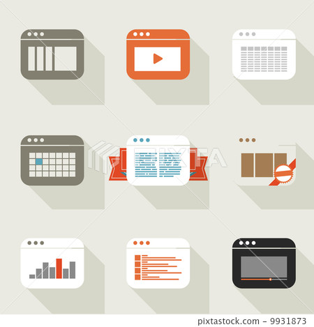Different web browser icons set vintage style.... - Stock Illustration ...