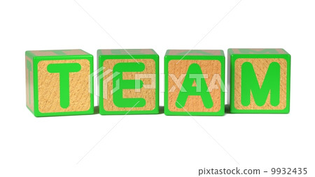 Team - Colored Childrens Alphabet Blocks. - Stock Illustration [9932435 ...