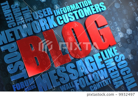 Blog - Wordcloud Concept. - Stock Illustration [9932497] - PIXTA