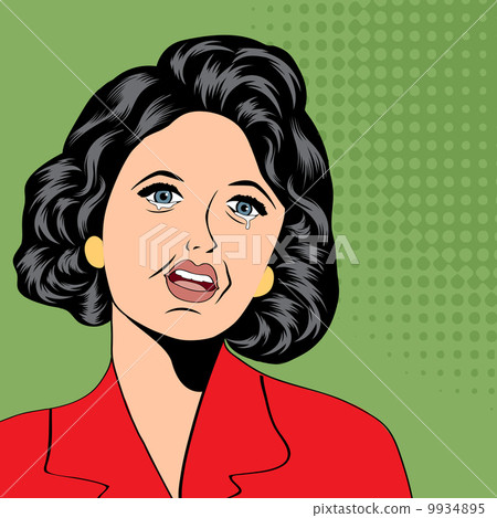 Pop Art illustration of a sad woman - Stock Illustration [9934895] - PIXTA