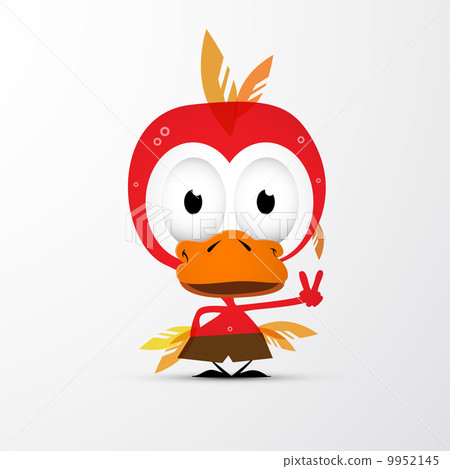Funny Red Bird Icon - Stock Illustration [9952145] - PIXTA
