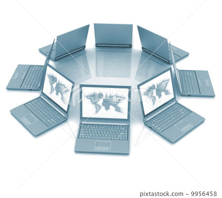 Circle from laptops - Stock Illustration [9956458] - PIXTA
