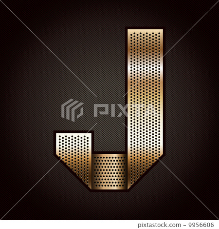 Letter metal gold ribbon - J - Stock Illustration [9956606] - PIXTA