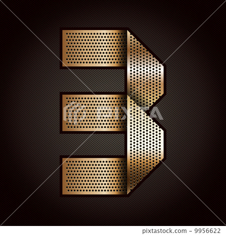 Number metal gold ribbon - 3 - three - Stock Illustration [9956622] - PIXTA
