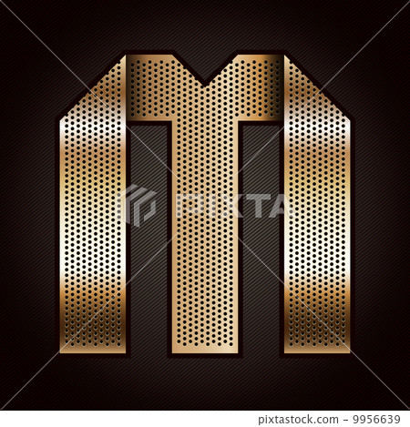 Letter metal gold ribbon - M - Stock Illustration [9956639] - PIXTA