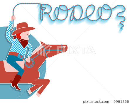 Cowboy with lasso rodeo background. - Stock Illustration [9961266] - PIXTA