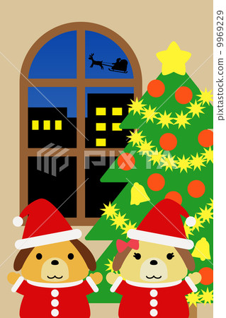 Illustration material for calendar December Dog... - Stock Illustration ...