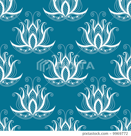 Pretty vintage floral repeat seamless pattern - Stock Illustration ...