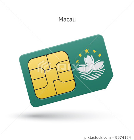 Macau mobile phone sim card with flag. - Stock Illustration [9974154 ...