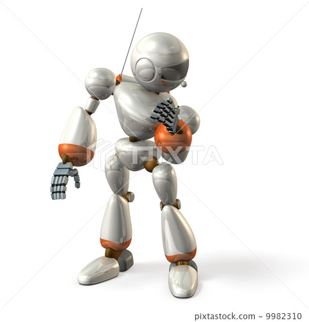 Suspicious robot - Stock Illustration [9982310] - PIXTA