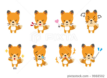 Fox fox fox Animal pose facial expression - Stock Illustration [9988502 ...