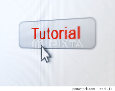 Education concept: Tutorial on digital button... - Stock Illustration ...