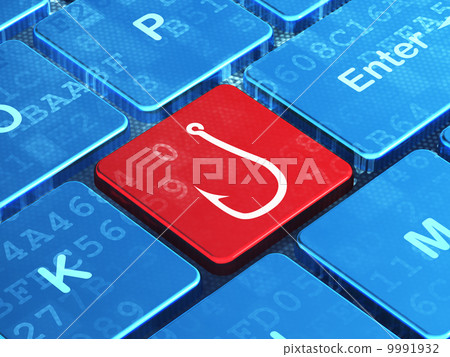 Security concept: Fishing Hook on computer... - Stock Illustration ...