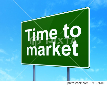 Time to Market on road sign background - Stock Illustration [9992600 ...