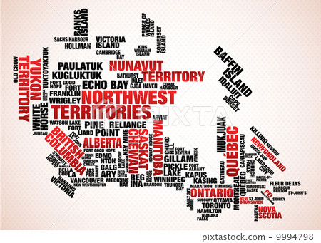 Typography map of Canada - Stock Illustration [9994798] - PIXTA