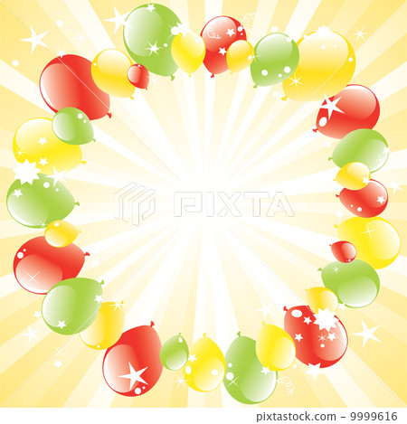 vector festive balloons and light-burst - Stock Illustration [9999616 ...