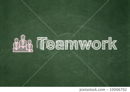 Business Team and Teamwork on chalkboard... - Stock Illustration ...
