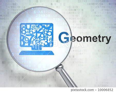 Education concept: Computer Pc and Geometry... - Stock Illustration ...