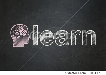Education concept: Head With Gears and Learn on... - Stock Illustration ...