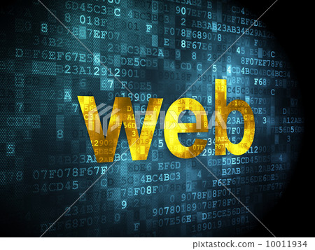 SEO design concept: Web on digital background - Stock Illustration ...