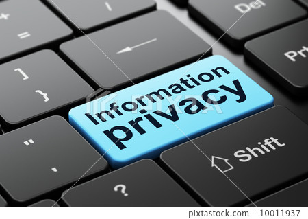 Information Privacy on computer keyboard... - Stock Illustration ...