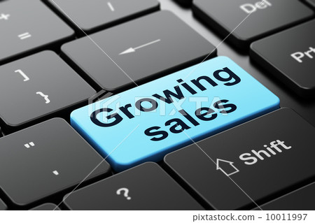 Business concept: Growing Sales on computer... - Stock Illustration ...