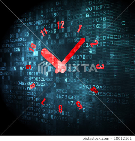 Time concept: Clock on digital background - Stock Illustration ...