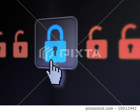 Privacy concept: Locks on digital computer screen - Stock Illustration ...