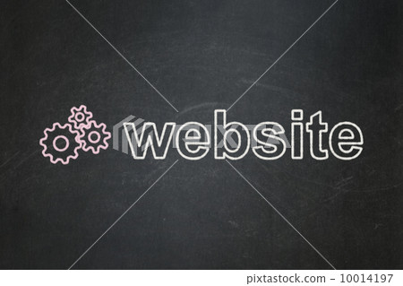 Web development concept: Gears and Website on... - Stock Illustration ...