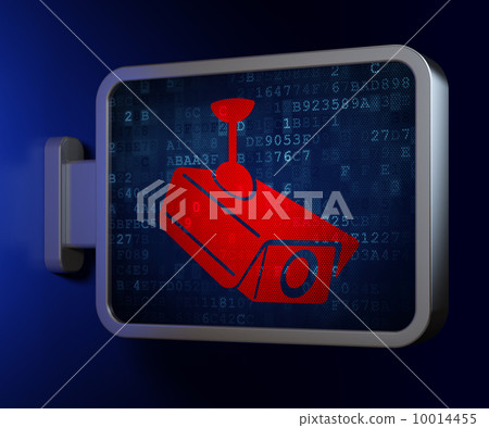 Security concept: Cctv Camera on billboard... - Stock Illustration ...