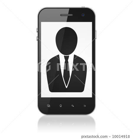 Business concept: Business Man on smartphone - Stock Illustration ...
