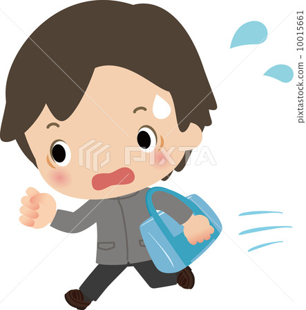 Male high school student running desperately - Stock Illustration ...