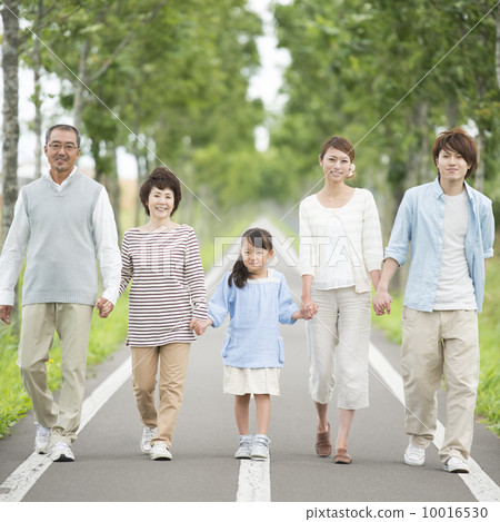 Three generations families holding hands in one... - Stock Photo ...
