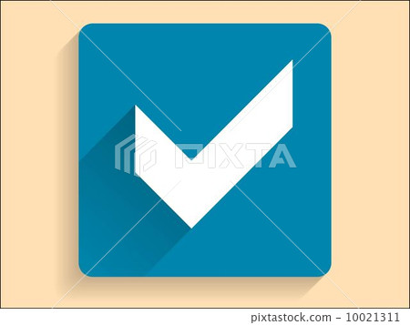 Vector Flat long shadow icon of check box - Stock Illustration ...