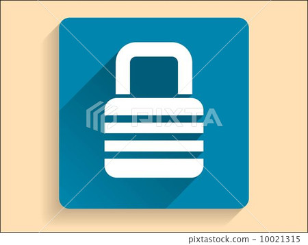 Vector Flat long shadow icon of lock - Stock Illustration [10021315 ...