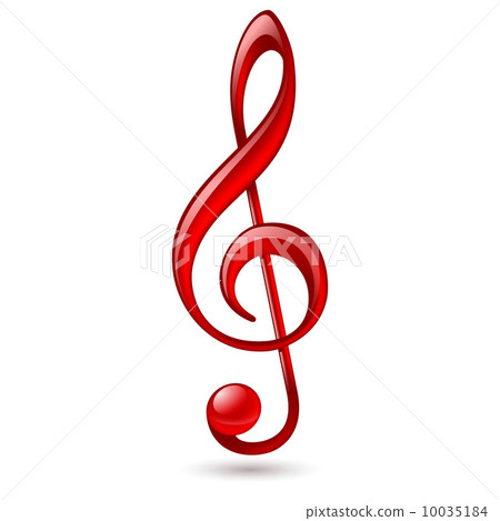 Red treble clef - Stock Illustration [10035184] - PIXTA