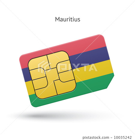 Mauritius mobile phone sim card with flag. - Stock Illustration ...