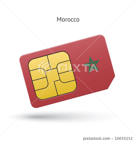 Morocco mobile phone sim card with flag. - Stock Illustration [10035252 ...
