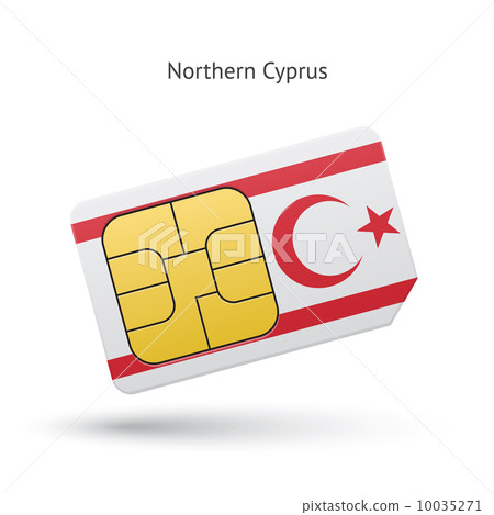 Northern Cyprus mobile phone sim card with flag. - Stock Illustration ...