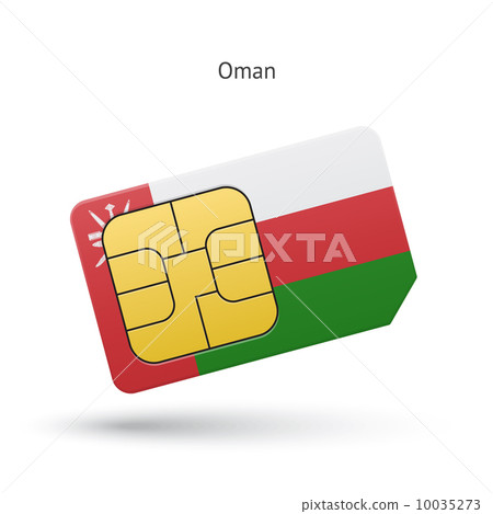 Oman mobile phone sim card with flag. - Stock Illustration [10035273 ...