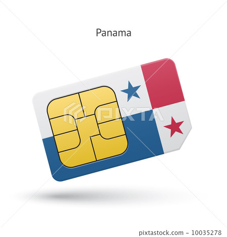 Panama mobile phone sim card with flag. - Stock Illustration [10035278 ...