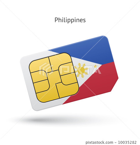 Philippines mobile phone sim card with flag. - Stock Illustration ...