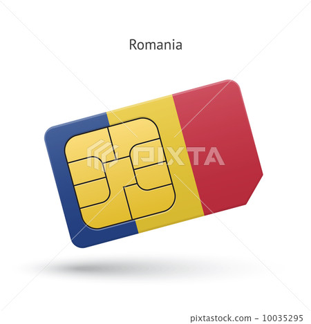 Romania mobile phone sim card with flag. - Stock Illustration [10035295 ...