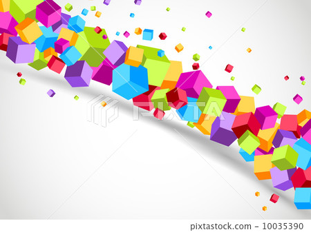 Colorful cubes line - geometrical background - Stock Illustration ...