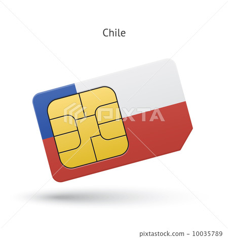 Chile mobile phone sim card with flag. - Stock Illustration [10035789 ...
