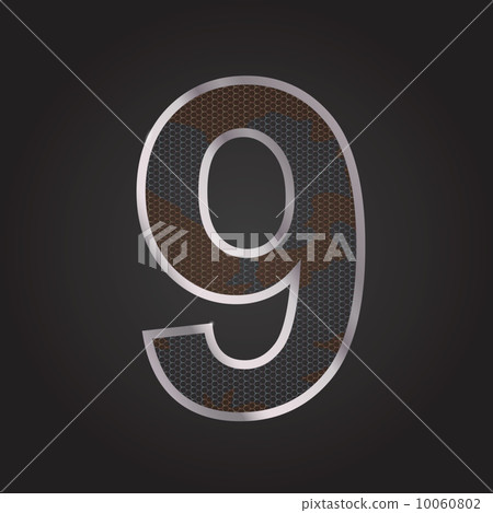 Metal number 9 - Stock Illustration [10060802] - PIXTA