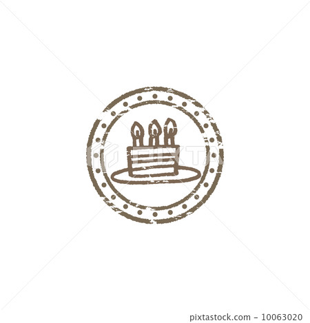 Stamp cake birthday cake - Stock Illustration [10063020] - PIXTA
