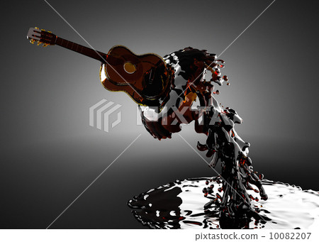 Guitar in water - Stock Illustration [10082207] - PIXTA